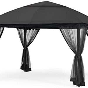 MASTERCANOPY Soft Top Outdoor Garden Gazebo for Patios with Netting Walls (10x10, Dark Gray)