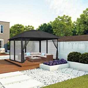 MASTERCANOPY Soft Top Outdoor Garden Gazebo for Patios with Netting Walls (10x10, Dark Gray)