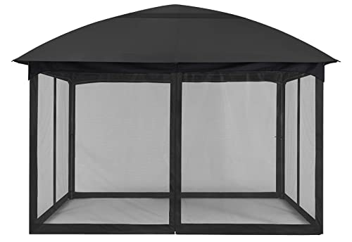 MASTERCANOPY Soft Top Outdoor Garden Gazebo for Patios with Netting Walls (10x10, Dark Gray)