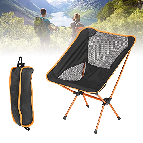 Donn Portable Chair, Simple Operation Wide Uses Nylon Mesh Compact Outdoor Chair for Fishing(Orange)