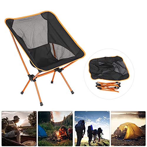 Donn Portable Chair, Simple Operation Wide Uses Nylon Mesh Compact Outdoor Chair for Fishing(Orange)