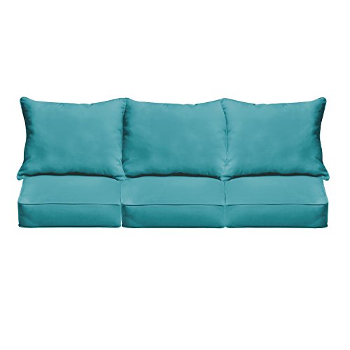 Mozaic AZPCSET4359 Swavelle Corded Outdoor Sofa Set, 23" x 25" x 5", Aqua Blue