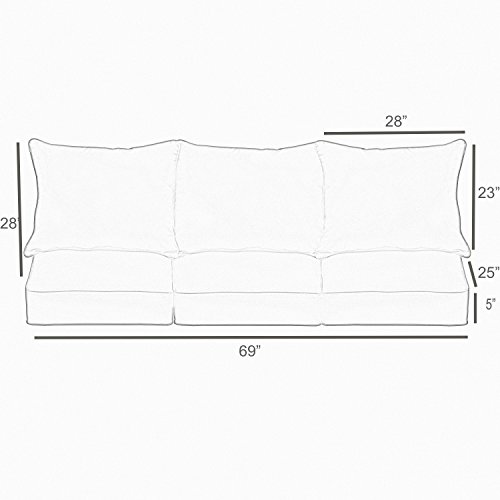 Mozaic AZPCSET4359 Swavelle Corded Outdoor Sofa Set, 23" x 25" x 5", Aqua Blue