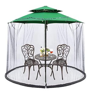 jeoeus umbrella netting for outdoor umbrellas,umbrella mosquito netting,garden patio umbrella mosquito netting,with double zipper door, for almost outdoor market table umbrellas & cantilever offset hanging umbrella w/tilt 7.5-11ft