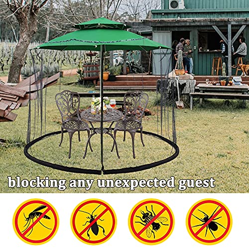 JEOEUS Umbrella Netting for Outdoor Umbrellas,Umbrella Mosquito Netting,Garden Patio Umbrella Mosquito Netting,with Double Zipper Door, for Almost Outdoor Market Table Umbrellas & Cantilever Offset Hanging Umbrella w/Tilt 7.5-11ft