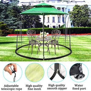 JEOEUS Umbrella Netting for Outdoor Umbrellas,Umbrella Mosquito Netting,Garden Patio Umbrella Mosquito Netting,with Double Zipper Door, for Almost Outdoor Market Table Umbrellas & Cantilever Offset Hanging Umbrella w/Tilt 7.5-11ft