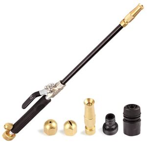 portable hydro jet high pressure power washer gun pressure washer wand extension, hydrojet pressure washer gun with 3 hose nozzles – high pressure hose attachment for garden hose and car washing