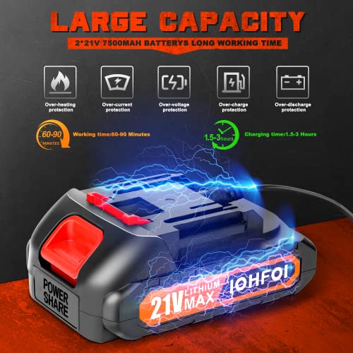 IOHFOI Mini Chainsaw, 6 Inch Cordless Electric Handheld Chain Saw with Security Lock, 21V 7500mAh Rechargeable Battery Powered Small Chainsaw for Wood Cutting, Tree Branches, Camping and Garden