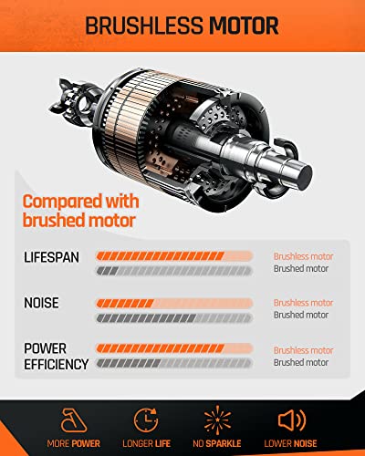 FIILPOW 40V 570CFM Leaf Blower, Brushless Leaf Blower Cordless with 2×4.0Ah Battery and Fast Charger, Turbo Mode and 3 Variable Speed Lock, Axial Fan, Blower for Lawn Care, Yard, Driveway, Walkway