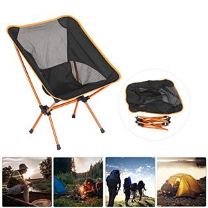 Portable Chair, Convenient to Carry Simple Operation Nylon Mesh Compact Outdoor Chair Wide Uses Small After Folding for Barbecue(Orange)