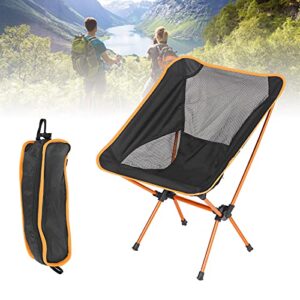 Portable Chair, Convenient to Carry Simple Operation Nylon Mesh Compact Outdoor Chair Wide Uses Small After Folding for Barbecue(Orange)