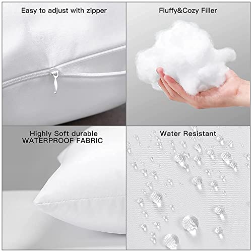 OTOSTAR Premium Outdoor Waterproof Pillow Insert Water Resistant Throw Pillow Insert 12x20 Inch Fluffy Pillow Stuffer Decorative Throw Pillow for Couch Sham Cushion Stuffer Patio Furniture (1 Pack)