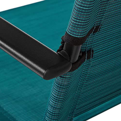 RAYTIK Square Set of 2 Outdoor Patio Steel Sling Folding Chair, Teal