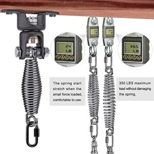 BeneLabel Heavy Duty Boxing Punching Bag Hanger with Spring, 360° Rotation Wood Beam Holder, 2 Wood Screws for Wooden Sets, 1 Carabiner, 1 Comfort Spring