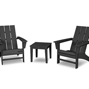 POLYWOOD Modern 3-Piece Adirondack Chair Set with End Table