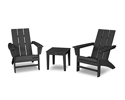 POLYWOOD Modern 3-Piece Adirondack Chair Set with End Table