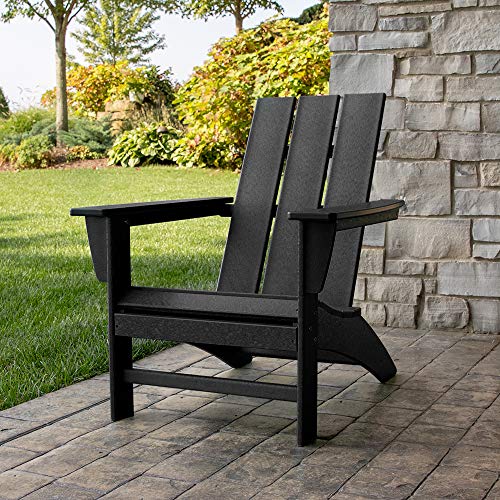 POLYWOOD Modern 3-Piece Adirondack Chair Set with End Table