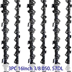 3-PACK 16" replacement chain for Worx WG300 WG303 WG303.1 WG304 Chainsaw Chain Blade 57DL 3/8LP .05