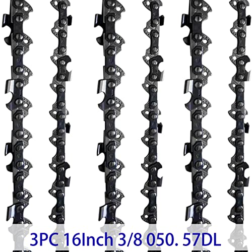 3-PACK 16" replacement chain for Worx WG300 WG303 WG303.1 WG304 Chainsaw Chain Blade 57DL 3/8LP .05