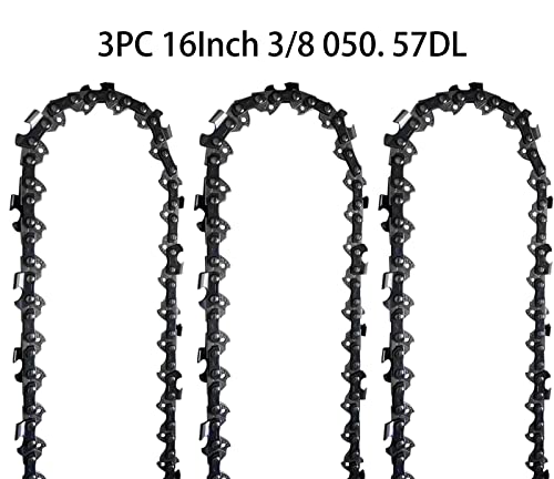 3-PACK 16" replacement chain for Worx WG300 WG303 WG303.1 WG304 Chainsaw Chain Blade 57DL 3/8LP .05