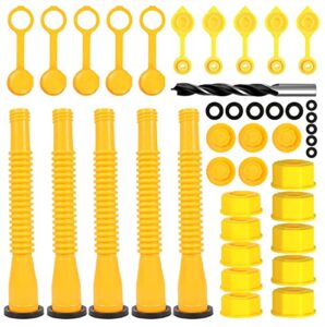 5 pcs gas can spout replacement, gas spouts, nozzle stoppers, gas can nozzle, gas can mount, gas can gasket, gas can vent caps, 5 gallon gas can