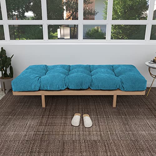 Focuprodu Bench Cushion 36 inch, Non-Slip Thickened Piano Bench Cushion, Durable Stain Resistant Outdoor/Indoor Bench Seat Cushion(36x14x4 inch, Peacock Blue)