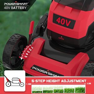 PowerSmart Lawn Mower Battery Powered with Bag, 17 Inch 3-in-1 with 40V 4.0Ah Lithium-ion Battery and Charger