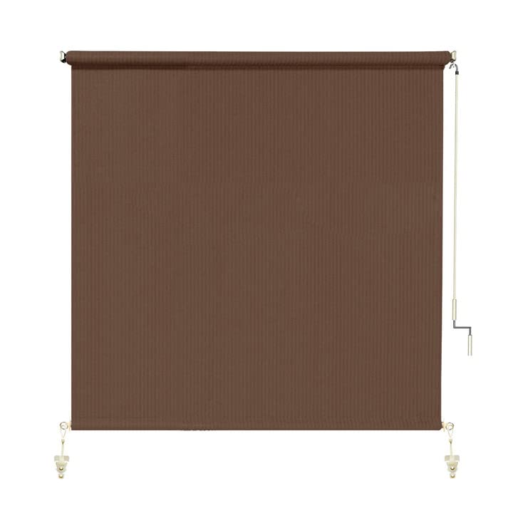 HENG FENG Outdoor Roller Shade Cordless 6'W x 6'H Brown Exterior Patio Shades Roll Up Outdoor Blinds for Porch Gazebo Pergola Backyard Deck