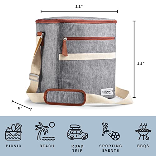 Foundry by Fit+Fresh, 12-Can Soft Cooler Bag Insulated Leak Proof, Insulated Soft Cooler Bag, Portable Soft Cooler, Soft Cooler Leakproof, Large Soft Cooler, Soft Sided Cooler Bag, Travel Cooler