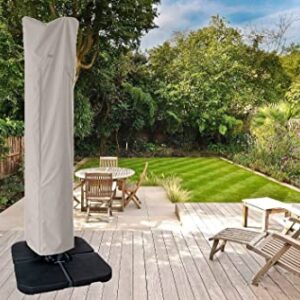 Garden Balsam Patio Umbrella Cover for 9ft to 13ft Offset Umbrella, Water Resistant, Curved Cantilever and Straight Pole Parasol Outdoor Umbrellas Cover with Zipper and Rod