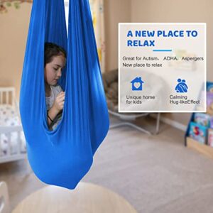 TOPARCHERY Indoor Therapy Swing for Teens w/More Special Needs, Cuddle Hammock Ideal for Autism, ADHD, Aspergers and Sensory Integration Snuggle Swing Hammocks (Blue)