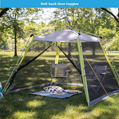 CORE Center Push 10’x10’ Instant Screen House Canopy | Folding and Portable Large Pop Up Canopy Shelter with Included Carry Bag | Perfect for Family Camping, Outdoor, Picnic, Backyards, BBQ, Tailgate, Patio