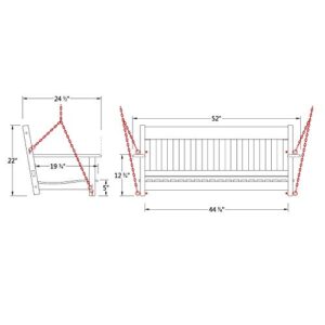 Cambridge Casual 130228-HW-NT-XX-XX Bentley Porch Swing, Natural Brown