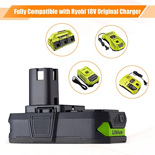 LORDONE 2Pack 3000mAh P108 Battery Compatible with Ryobi 18V Lithium Battery ONE+ P102 P103 P104 P105 P107 P108 P109 P190 P191 P122 Cordless Tool Battery