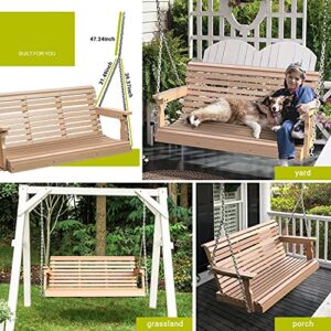 Vaneventi Porch Swing, Outdoor Poly Lumber Swing, Fade-Resistant Patio Swing, 600lbs Duty Rating, 304 SS Chains, All-Weather Garden Swing for Enjoying and Relaxing