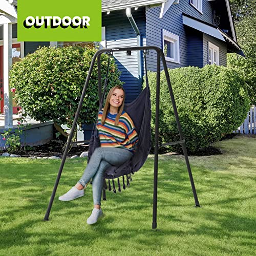 Taleco Gear Swing Stand, Hammock Chair Stand Max Load 330lbs, Heavy Duty Hammock Stand,Outdoor or Indoor Hanging Chair Stand only,Hammock Chair not Include(Black)