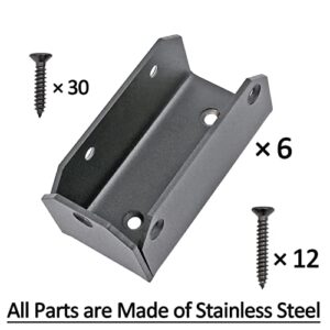 Antsky 4×2(Actual Size: 3.5×1.5") Wood Pergola/Gazebo Joist Stainless Steel Connectors/Brackets (6 Pack)