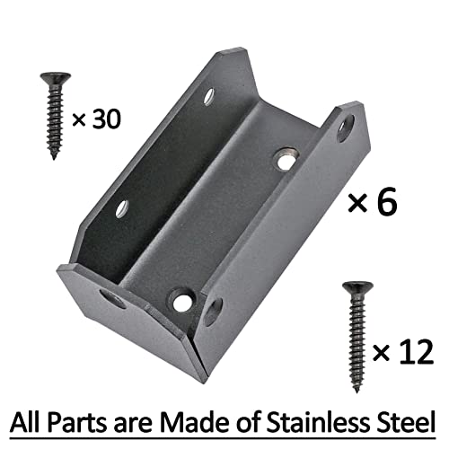 Antsky 4×2(Actual Size: 3.5×1.5") Wood Pergola/Gazebo Joist Stainless Steel Connectors/Brackets (6 Pack)