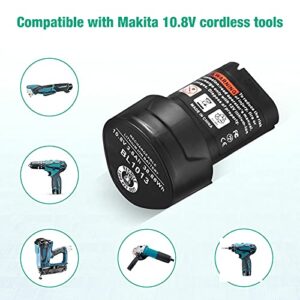 Powerextra 2 Pack 10.8v 3600mAh Li-ion Replacement Battery Compatible with Makita BL1013 Makita BL1014 Battery 194550-6 194551-4 195332-9