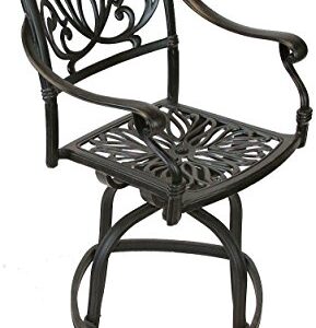 theWorldofpatio Elizabeth Cast Aluminum Powder Coated 6pc Outdoor Patio Swivel Bar Stools - Antique Bronze