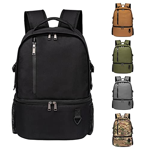 TUGUAN Insulated Cooler Backpack 38/42 Cans Double Deck Leakproof Lightweight Soft Lunch Backpack Small Cooler Bag Beach Picnic, Black