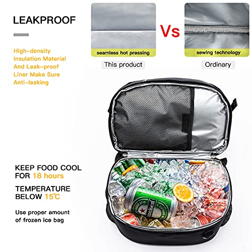 TUGUAN Insulated Cooler Backpack 38/42 Cans Double Deck Leakproof Lightweight Soft Lunch Backpack Small Cooler Bag Beach Picnic, Black