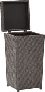 crosley furniture palm harbor outdoor wicker trash bin – grey