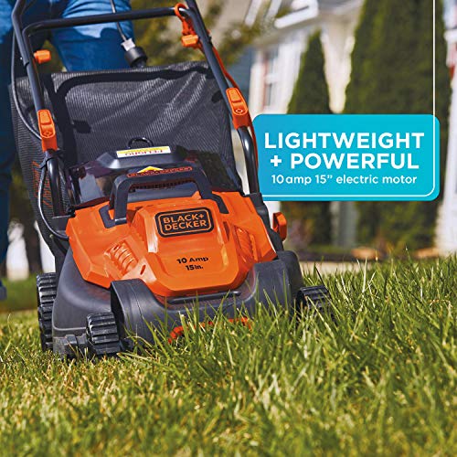 BLACK+DECKER Electric Lawn Mower, 10-Amp, Corded (BEMW472BH)