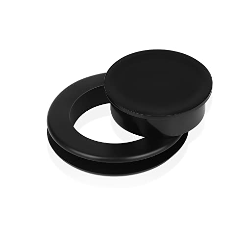 KINBOM 1.6 Inch Patio Table Umbrella Hole Ring and Cap, Standard Size Silicone Umbrella Hole Plug and Cap for Glass Patio Garden Beach Table (Black)