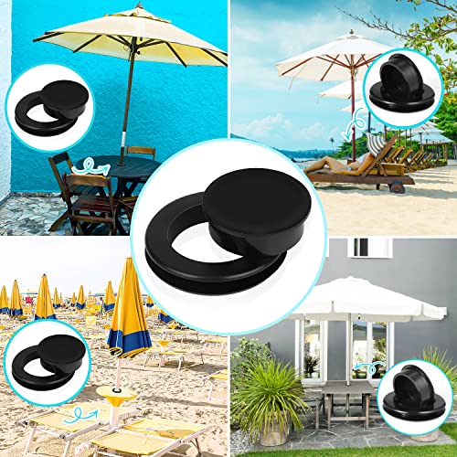 KINBOM 1.6 Inch Patio Table Umbrella Hole Ring and Cap, Standard Size Silicone Umbrella Hole Plug and Cap for Glass Patio Garden Beach Table (Black)