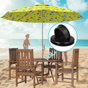 KINBOM 1.6 Inch Patio Table Umbrella Hole Ring and Cap, Standard Size Silicone Umbrella Hole Plug and Cap for Glass Patio Garden Beach Table (Black)