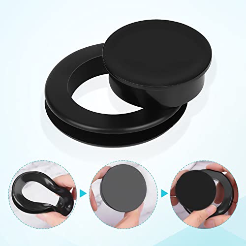 KINBOM 1.6 Inch Patio Table Umbrella Hole Ring and Cap, Standard Size Silicone Umbrella Hole Plug and Cap for Glass Patio Garden Beach Table (Black)