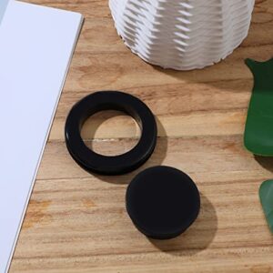 KINBOM 1.6 Inch Patio Table Umbrella Hole Ring and Cap, Standard Size Silicone Umbrella Hole Plug and Cap for Glass Patio Garden Beach Table (Black)