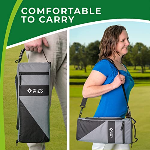 Falcona Wild Golf Cooler Bag Plus 2 Ice Packs - Keeps Drinks Cold for Hours - Holds 6 Beer Cans or 2 Wine Bottles - Fits Discreetly in Golf Bags - Insulated Beer Sleeve and Cooler